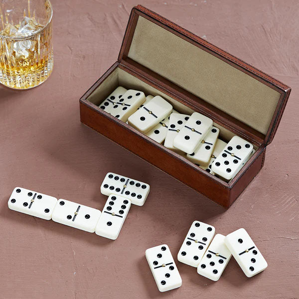Dominoes Set in Leather Box – Zartera Gallery